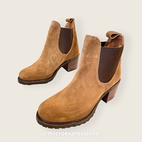 Frye | Shoes | Frye Sabrina Chelsea Chestnut Brown Suede Everyday Moto ...